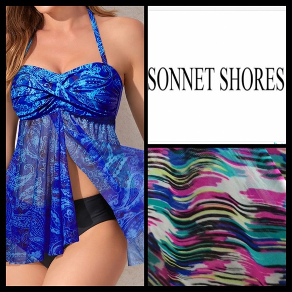 Sonnet Shores | Swim | Nwt Sonnet Shores Convertible Flyaway Tankini Top | Poshmark